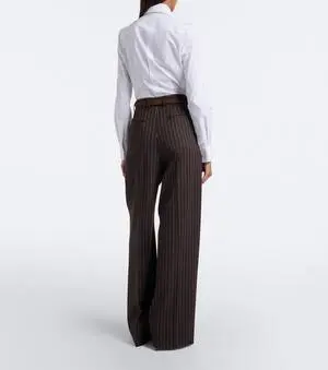 Dolce & Gabbana Pinstripe Wool-blend Wide-leg Pants