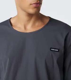 Miu Miu Cotton-blend Poplin T-shirt