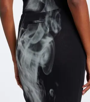 JEAN PAUL GAULTIER Printed Mesh Midi Skirt