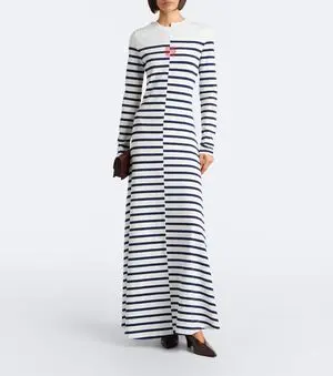 JEAN PAUL GAULTIER Striped Cotton-blend Jersey Maxi Dress