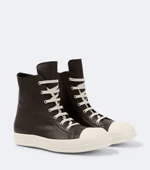 Rick Owens Temple Leather High-top Sneakers