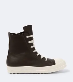 Rick Owens Temple Leather High-top Sneakers