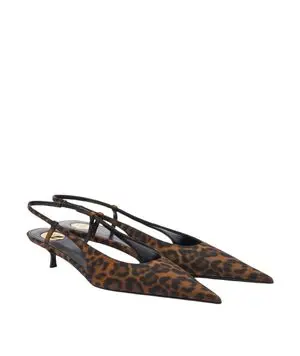 Saint Laurent Secret Leopard-print Slingback Pumps - Multicoloured