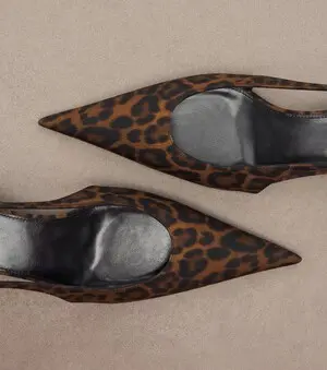 Saint Laurent Secret Leopard-print Slingback Pumps - Multicoloured