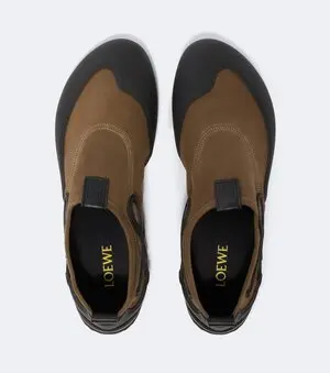 Loewe Grip Aqua Suede Slip-on Shoes - Brown