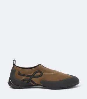 Loewe Grip Aqua Suede Slip-on Shoes - Brown