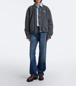 Miu Miu Logo Embroidered Blouson Jacket