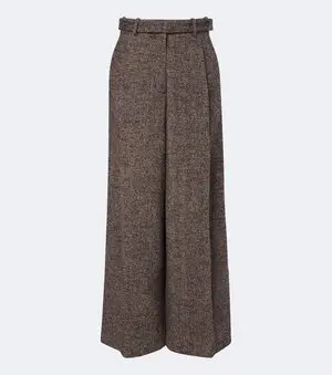 Magda Butrym Herringbone Wool-blend Wide-leg Pants