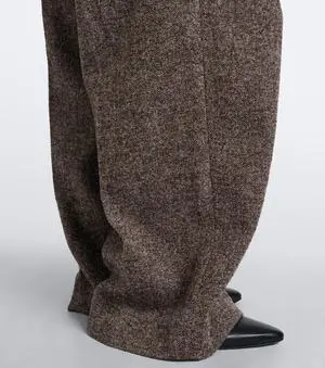 Magda Butrym Herringbone Wool-blend Wide-leg Pants