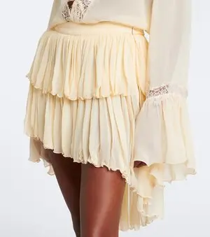Blumarine Asymmetric Miniskirt - Beige