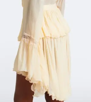 Blumarine Asymmetric Miniskirt - Beige