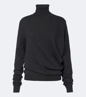 Magda Butrym Draped Wool Turtleneck Sweater