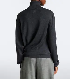 Magda Butrym Draped Wool Turtleneck Sweater