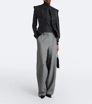 Magda Butrym Draped Wool Turtleneck Sweater