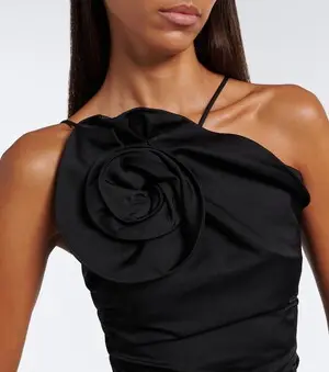 Magda Butrym Floral-appliqué Cotton And Silk Top