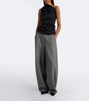 Magda Butrym Floral-appliqué Cotton And Silk Top