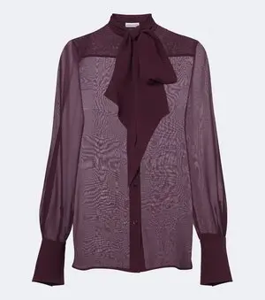 Nina Ricci Silk Chiffon Blouse - Purple