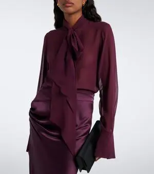 Nina Ricci Silk Chiffon Blouse - Purple