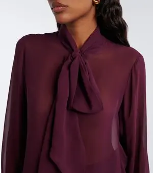 Nina Ricci Silk Chiffon Blouse - Purple