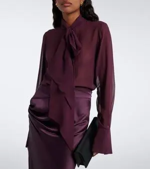 Nina Ricci Silk Chiffon Blouse - Purple