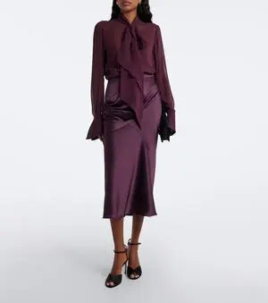 Nina Ricci Silk Chiffon Blouse - Purple