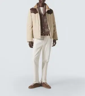 Brunello Cucinelli Leather-trimmed Down Jacket
