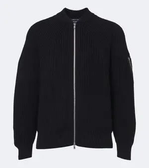 Comme Des Garçons Homme Wool Zip-up Cardigan - Black