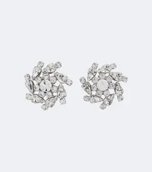 JENNIFER BEHR Shereen Crystal-embellished Earrings - Silver
