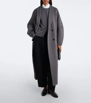 LISA YANG Double-breasted Wool And Cashmere Coat - Grey