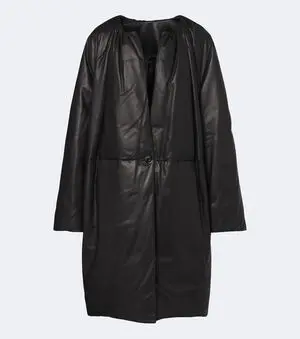 TOTEME Leather Down Coat - Black