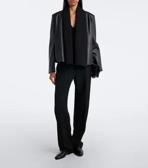 TOTEME Tie-neck Leather Jacket