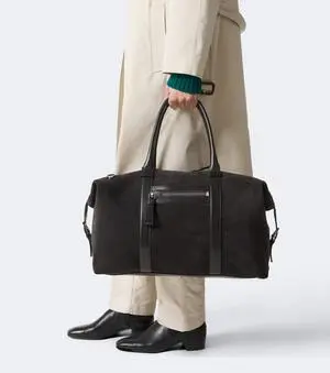 TOM FORD Buckley Leather-trimmed Suede Duffel Bag