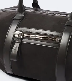 TOM FORD Buckley Leather-trimmed Suede Duffel Bag
