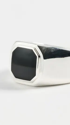 Shinola Onyx Octagonal Inlay Signet Ring