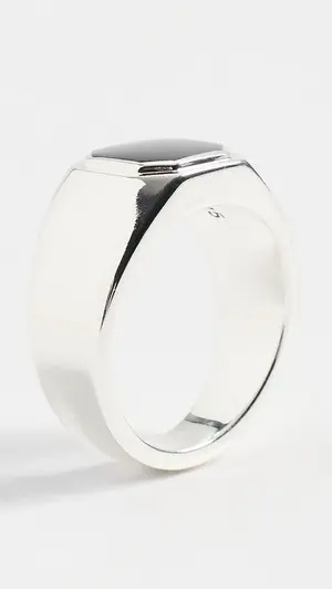 Shinola Onyx Octagonal Inlay Signet Ring