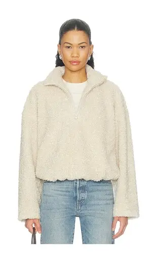LOVERS AND FRIENDS Mikaela Half Zip Pullover In Beige