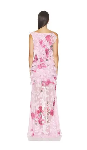 ELLIATT Eleanora Sleeveless Ruffle Gown In Pink