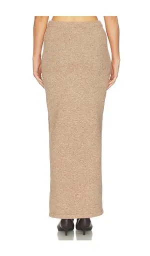 ALL THE WAYS Elsie Knit Maxi Skirt In Tan