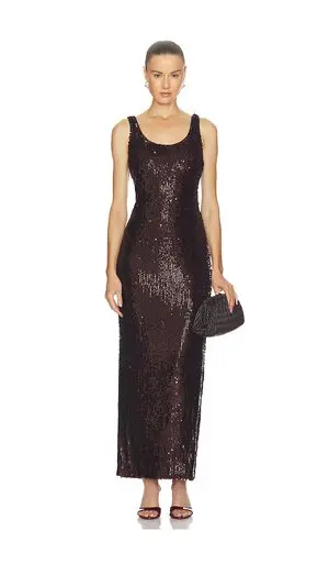 Simkhai Bex Tank Maxi Dress In Burgundy - Fig