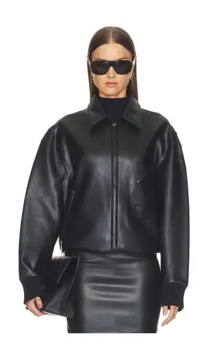 Norma Kamali Oversized Classic Zip Front Jacket