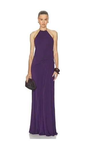 MOTHER OF ALL Hope Open Back Leather Tye Dress - Purple