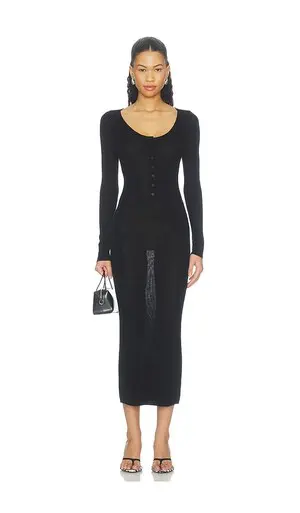 Susana Monaco Light Merino Henley Longsleeve Dress