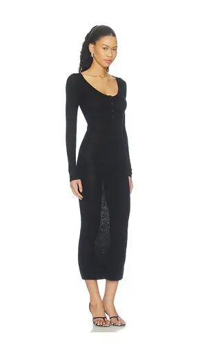 Susana Monaco Light Merino Henley Longsleeve Dress