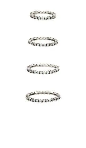 Isabel Marant Étoile Set Of Rings In Metallic Silver - Transparent & Silver