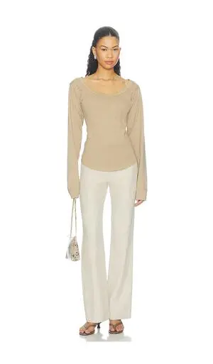 THE LINE BY K Smythe Long Sleeve Scoopneck Top