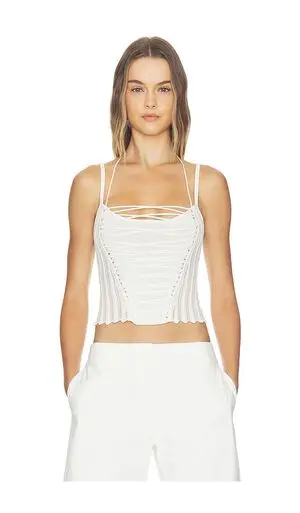 HAELO Laced Chevron Halter Top