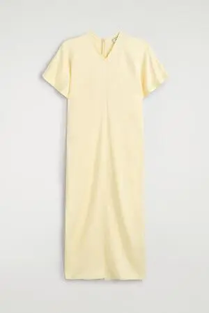 Cos Draped V-neck Crepe Midi Dress