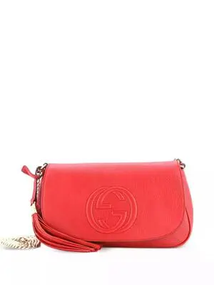 Gucci Soho Chain Leather Medium Crossbody Bag - Red