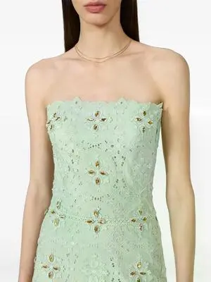 Costarellos Renelle Embroidered Lace Midi Dress