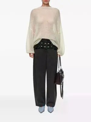 Bimba Y Lola Ivory Mohair High Neck Sweater